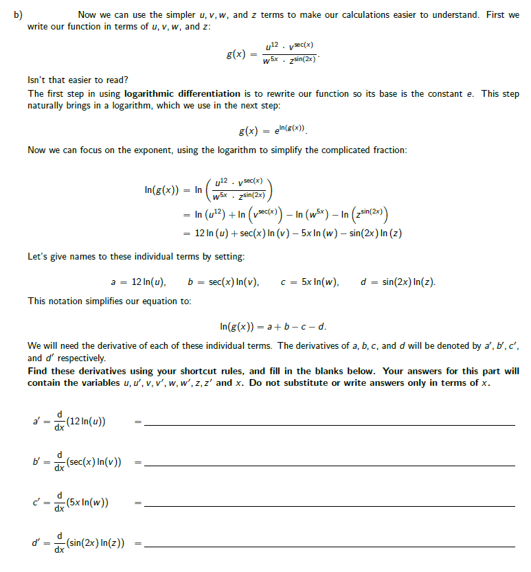 Solved Problem 1 Guided Derivative Calculation One Of The