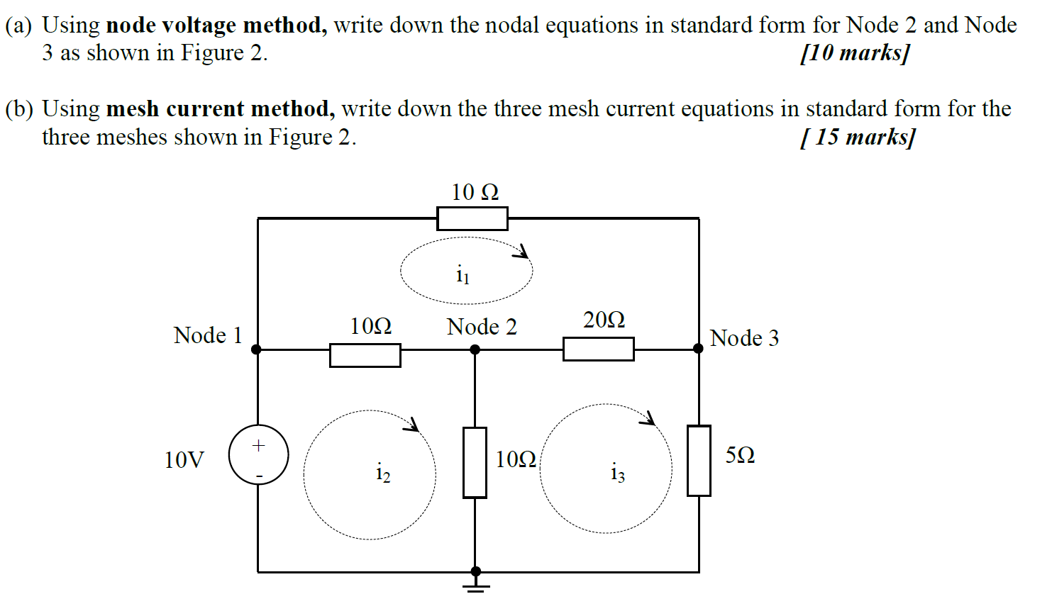 Solved (a) Using node voltage method, write down the nodal | Chegg.com