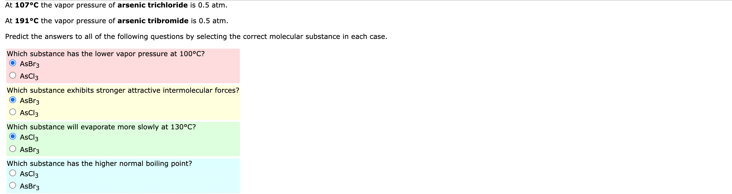 Solved At 107∘C the vapor pressure of arsenic trichloride is | Chegg.com
