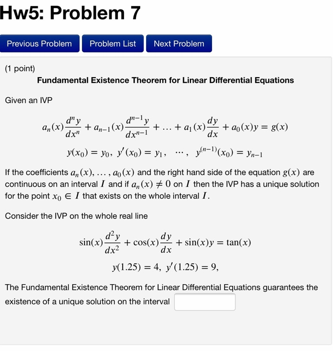 Solved Hw5 Problem 7 Previous Problem Problem List Next 9161