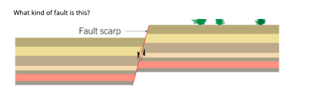 Solved What kind of fault is this? Fault scarp | Chegg.com
