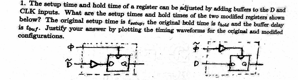 Solved 1. The setup time and hold time of a register can be | Chegg.com