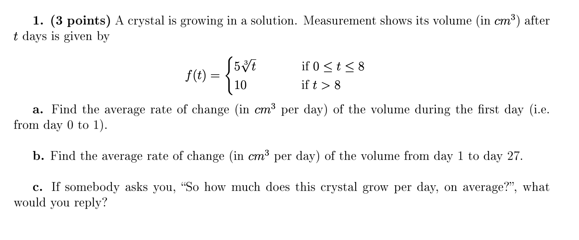 Solved 3 ﻿points A crystal is ﻿growing in ﻿a solution. | Chegg.com
