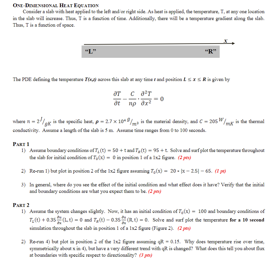 Solved One-Dimensional Heat EquationUsing MATLAB: Consider a | Chegg.com