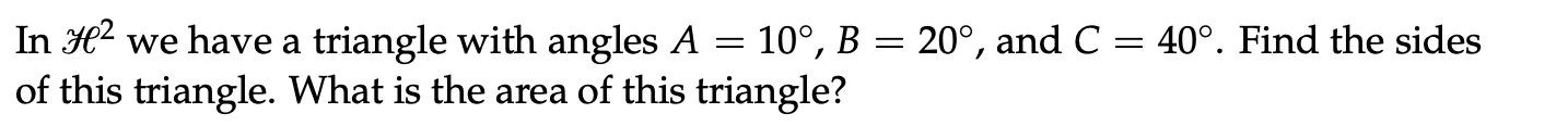 Solved In H2 ﻿we have a triangle with angles A=10°,B=20°, | Chegg.com