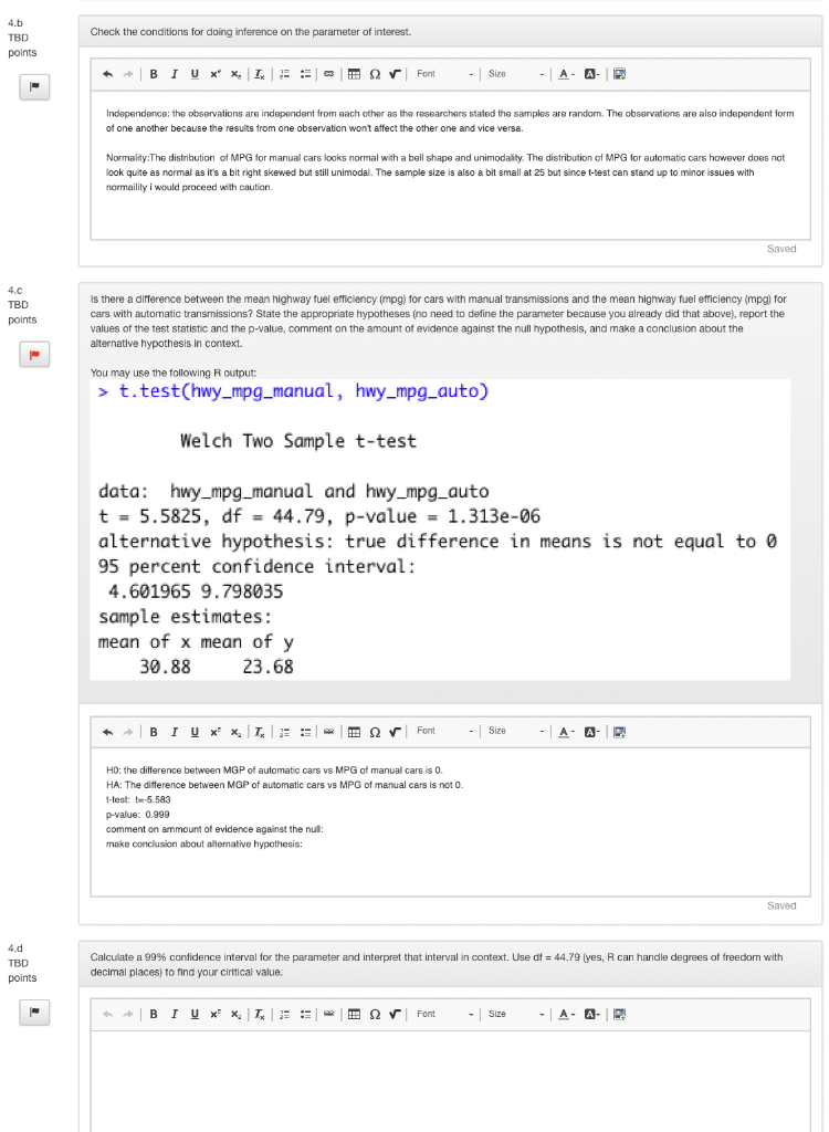 Solved Question 4 Background: Highway Fuel Efficiency for | Chegg.com