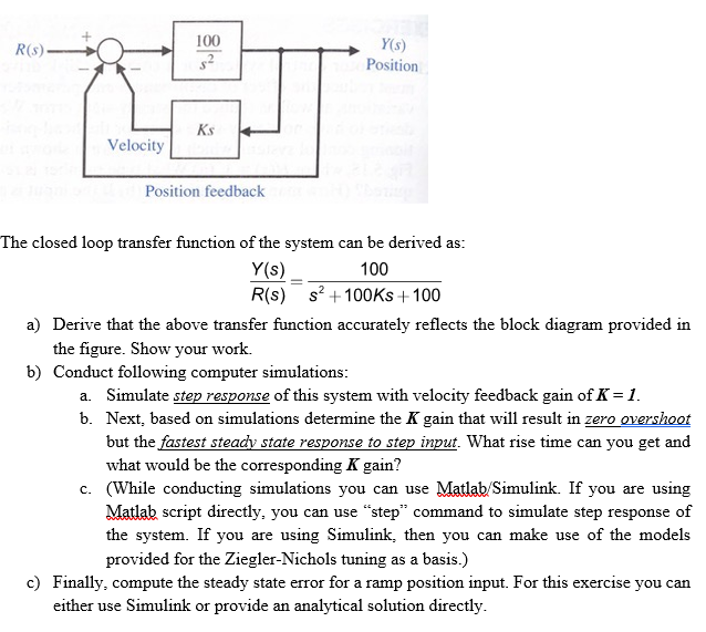 Solved .The closed loop transfer function of the system can | Chegg.com
