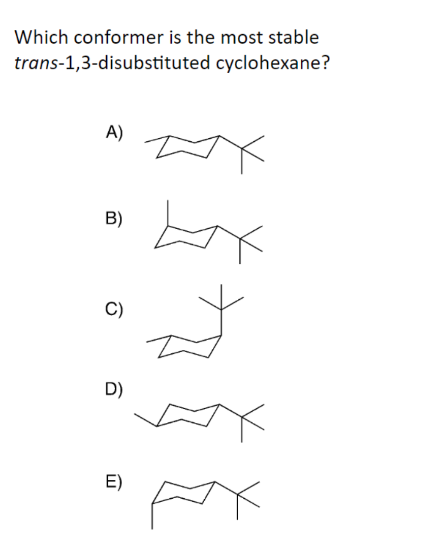 Solved Which conformer is the most stable | Chegg.com