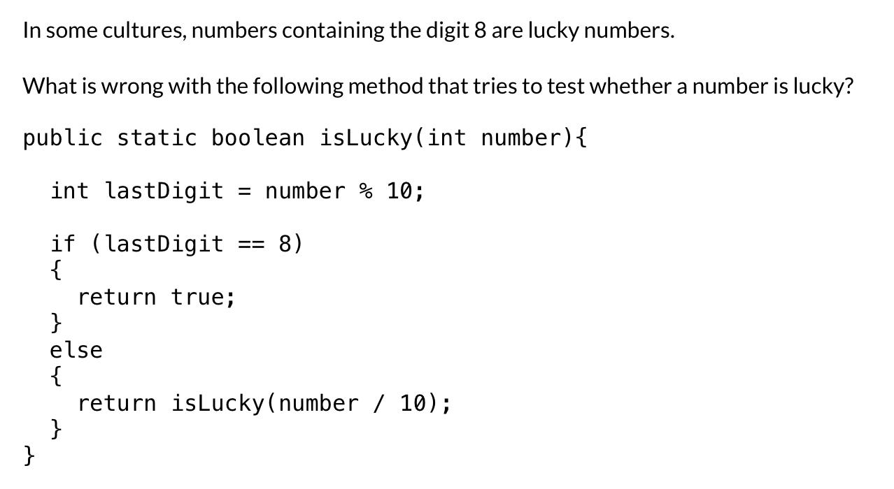 Solved In some cultures, numbers containing the digit 8 are | Chegg.com