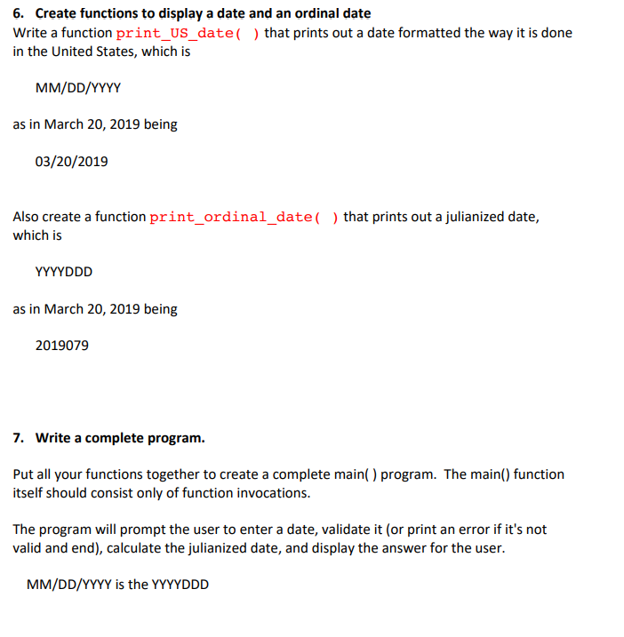 Solved ulianized or Ordinal Date An ordinal date is a | Chegg.com