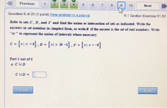 Solved Previous 1 1 2 3 4 5 6 7 89 10 Next Question 9 of 25 | Chegg.com