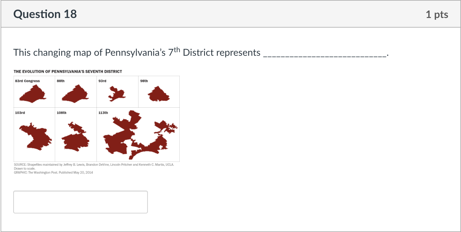 Solved Question 18 1 pts This changing map of Pennsylvania's | Chegg.com