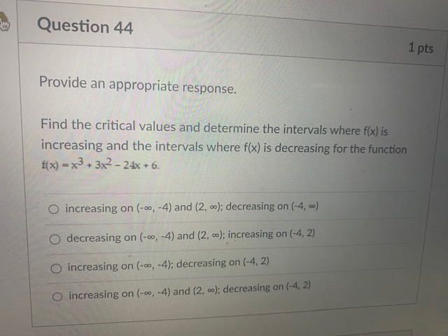 Provide an appropriate response. Find the critical | Chegg.com