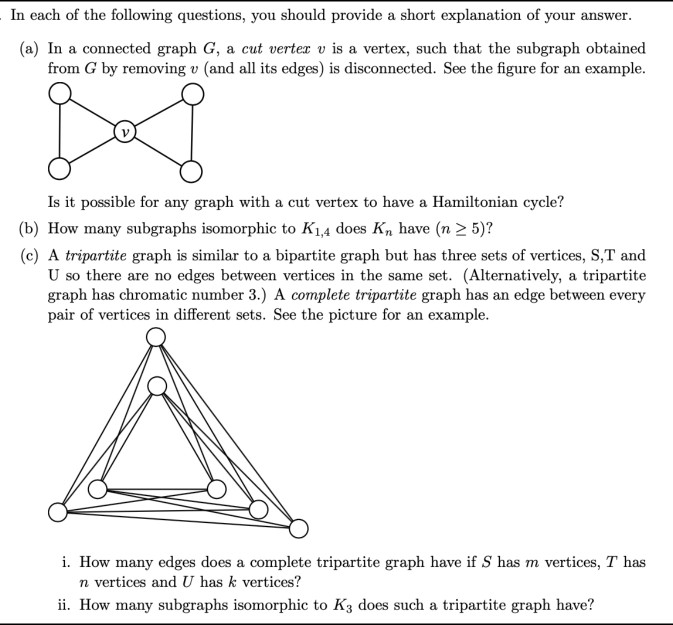 - In each of the following questions, you should | Chegg.com