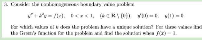 3. Consider the nonhomogeneous boundary value problem | Chegg.com