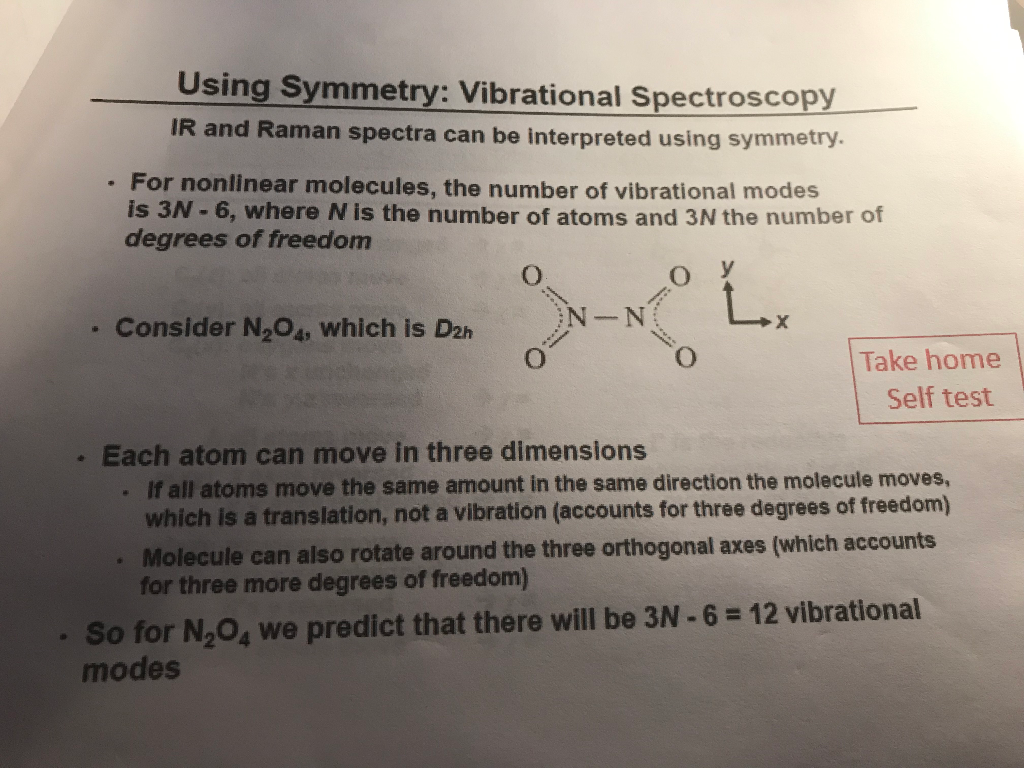 Solved Using Symmetry: Vibrational Spectroscopy IR and Raman | Chegg.com