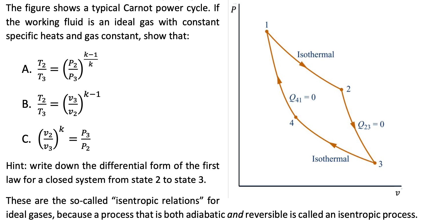 Solved P. The figure shows a typical Carnot power cycle. If | Chegg.com