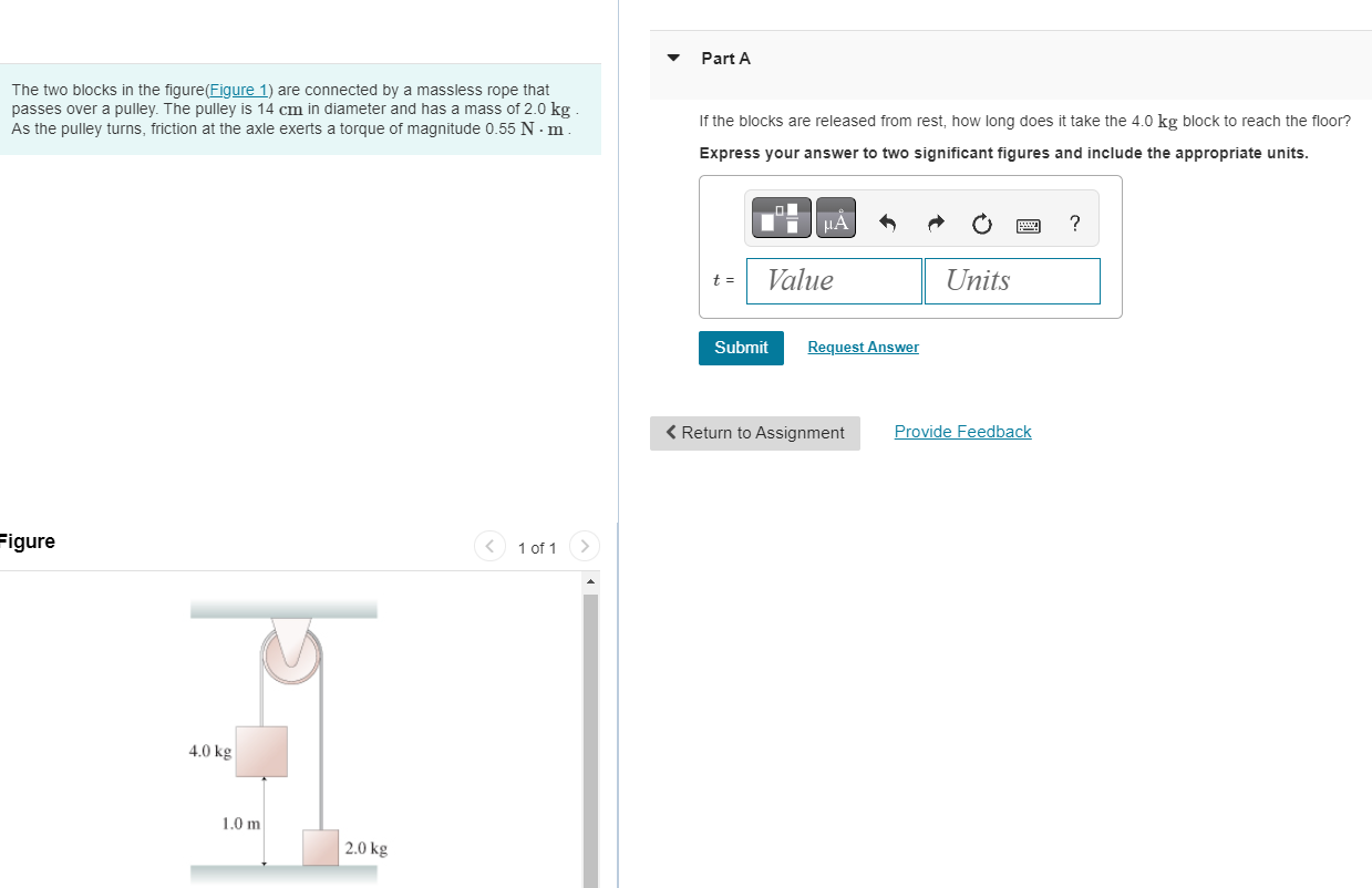 Solved The two blocks in the figure(Figure 1) are connected | Chegg.com
