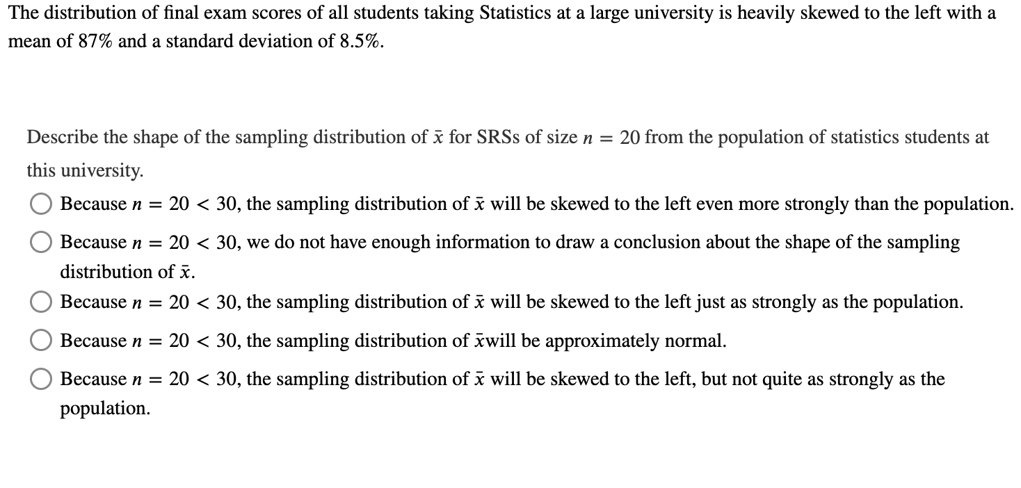 Solved The distribution of final exam scores of all students | Chegg.com