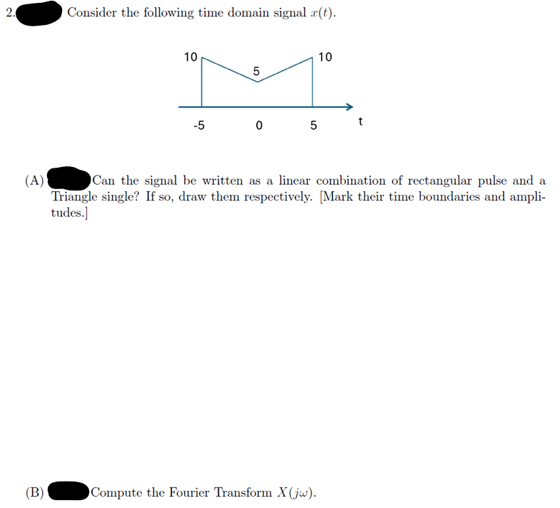 Solved 2. ﻿Consider the following time domain signal \( | Chegg.com