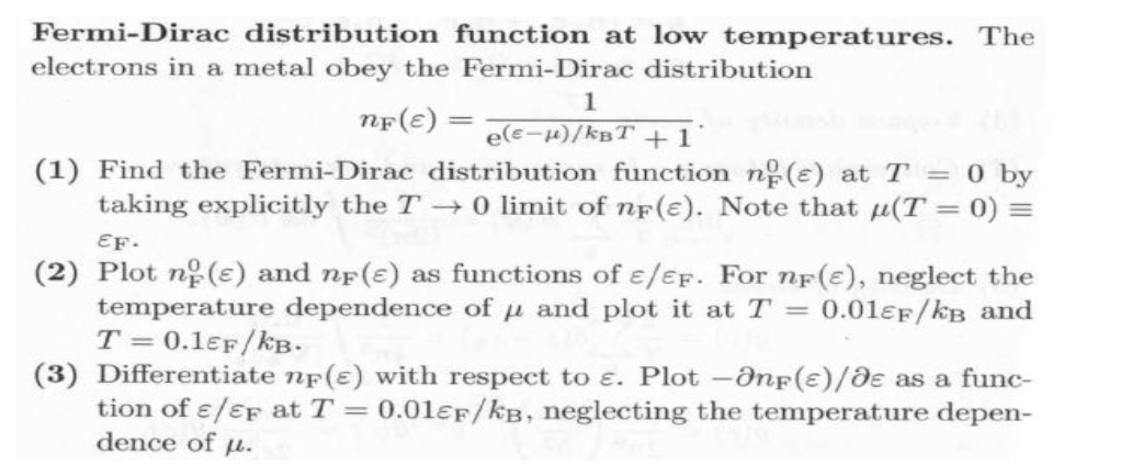Solved Fermi Dirac Distribution Function At Low