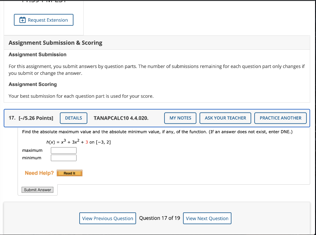 Solved Request Extension Assignment Submission & Scoring | Chegg.com
