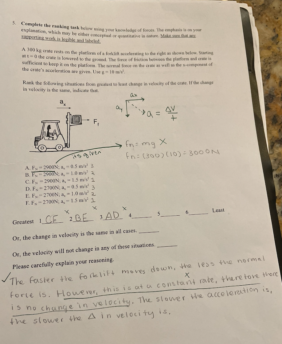 Solved 5. Complete the ranking task below using your | Chegg.com