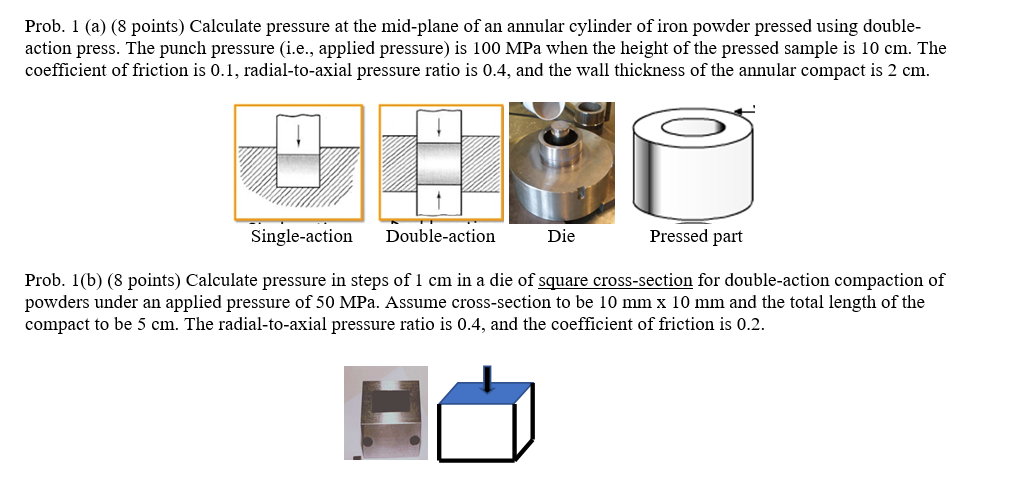 Solved Prob. 1 (a) (8 points) Calculate pressure at the | Chegg.com