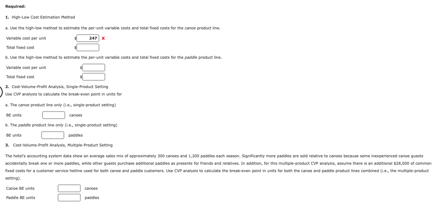 Solved Using the High-Low Method to Estimate Variable and | Chegg.com