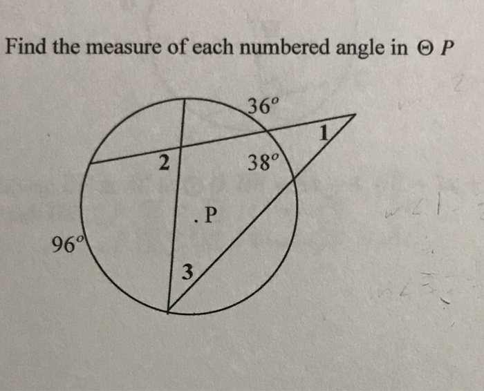 Solved Find the measure of each numbered angle in o P 36° 2 | Chegg.com