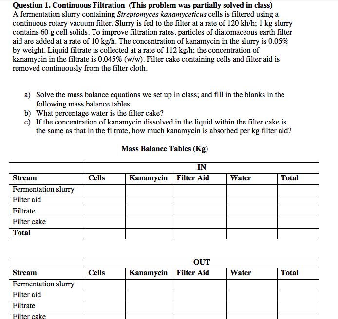 Question 1. Continuous Filtration (This problem was | Chegg.com