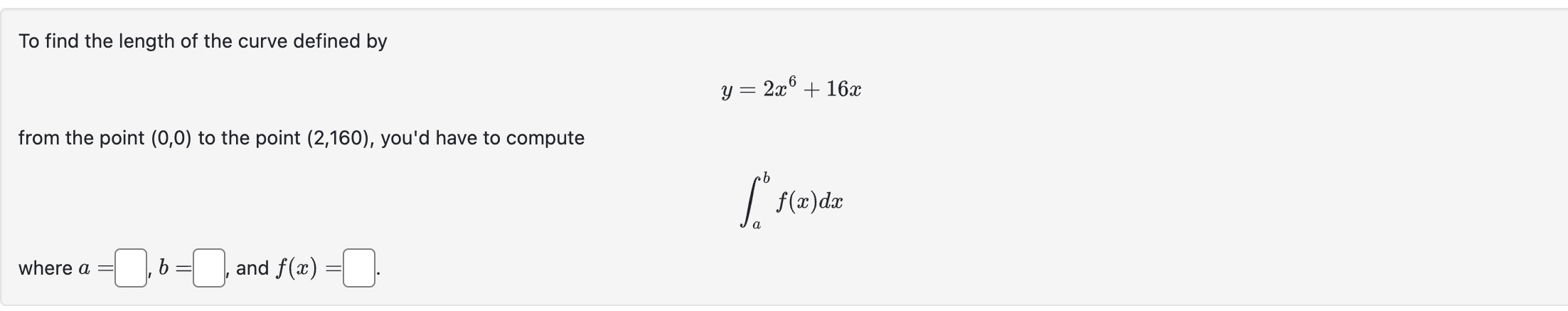 Solved To find the length of the curve defined | Chegg.com