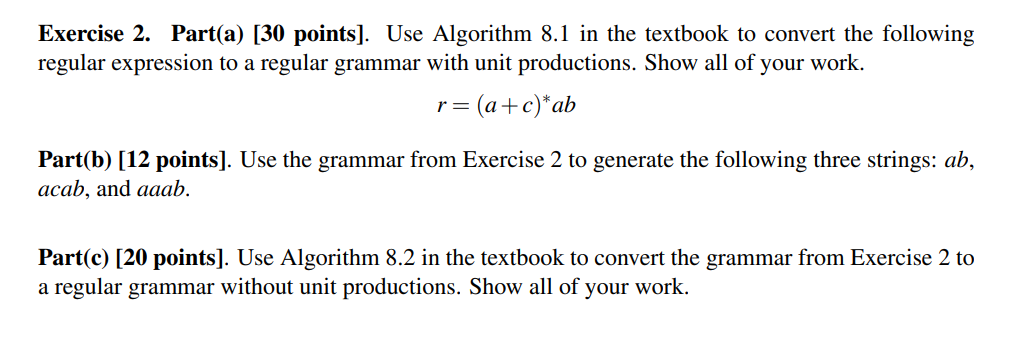 Exercise 2 Parta 30 Points Use Algorithm 81 In 6562