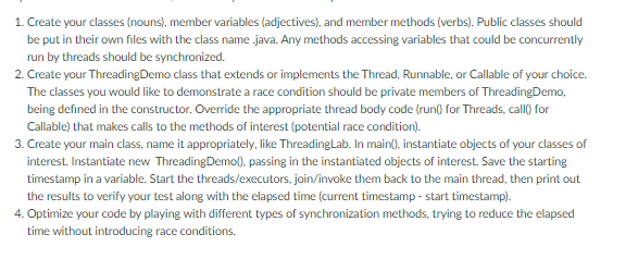 Need help writing a Threading example. Hoping to see | Chegg.com
