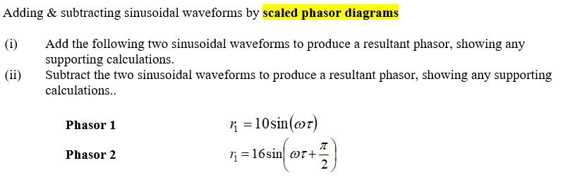 Solved Adding & subtracting sinusoidal waveforms by scaled | Chegg.com