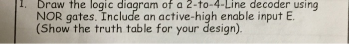 Solved Draw the logic diagram of a 2-to-4-Line decoder using | Chegg.com