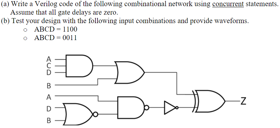 Solved (a) Write a Verilog code of the following | Chegg.com