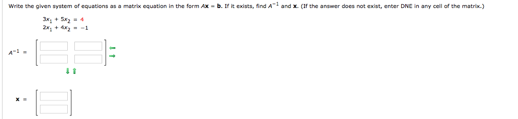 Solved write the given system of equations as a matrix | Chegg.com
