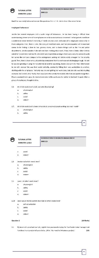 Solved TUTORIAL LETTER SEMESTER 1/2022 INTRODUCTION TO | Chegg.com
