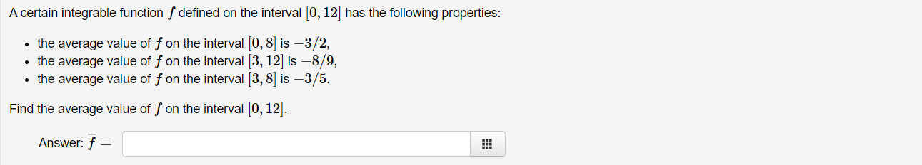 Solved A certain integrable function f defined on the | Chegg.com