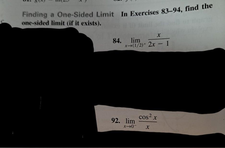 Solved In this calculus problem, find the one sided limit to | Chegg.com