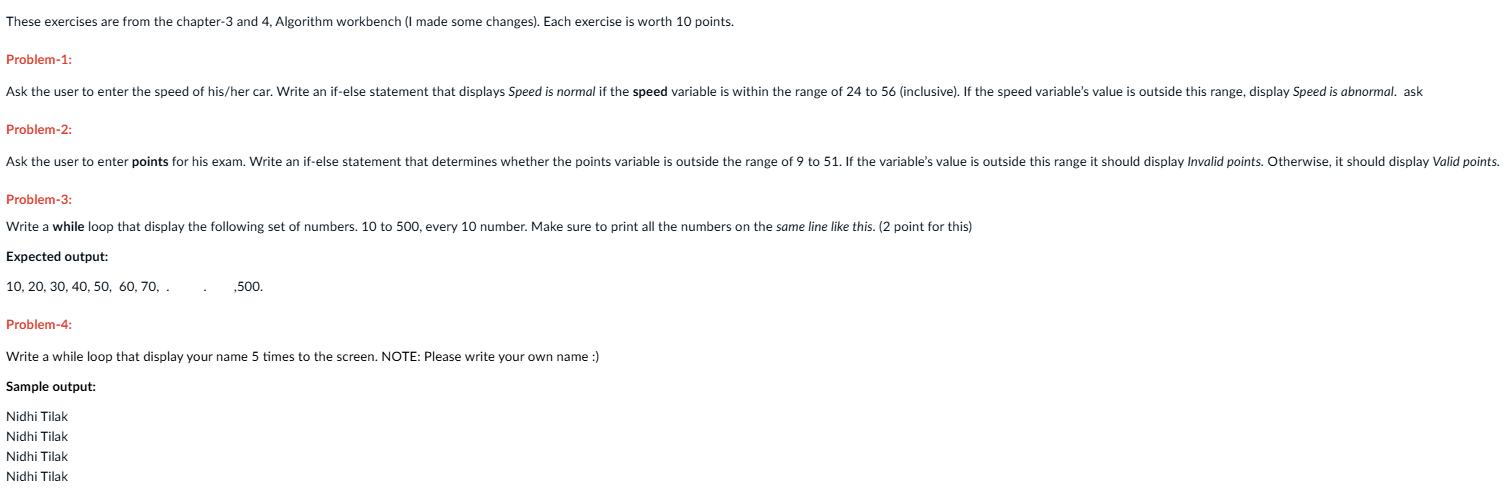 Solved These exercises are from the chapter-3 ﻿and 4, | Chegg.com