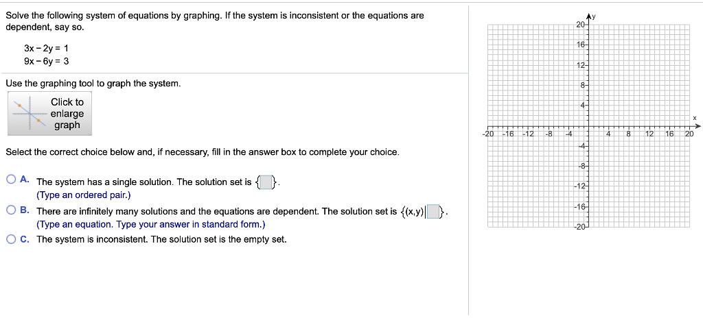 Solved Solve the following system of equations by graphing. | Chegg.com