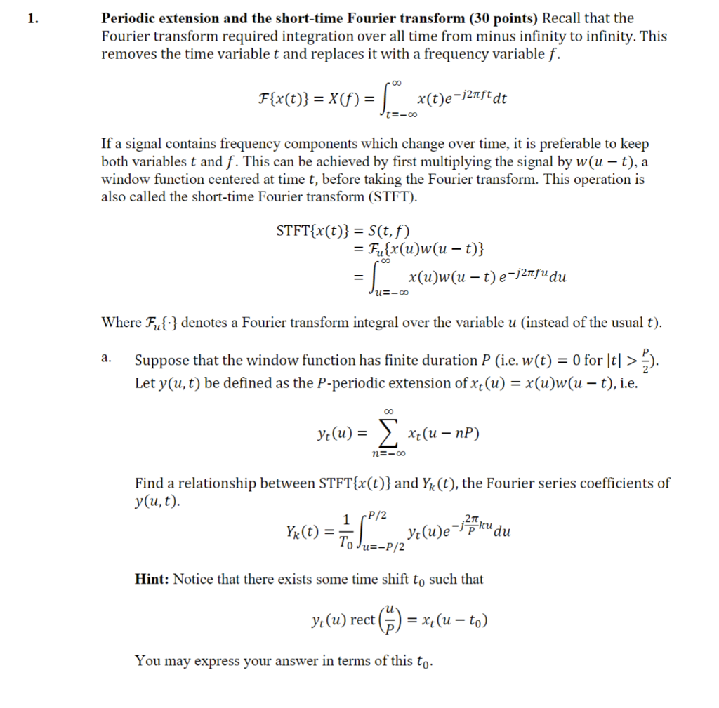 Solved Periodic Extension And The Short Time Fourier