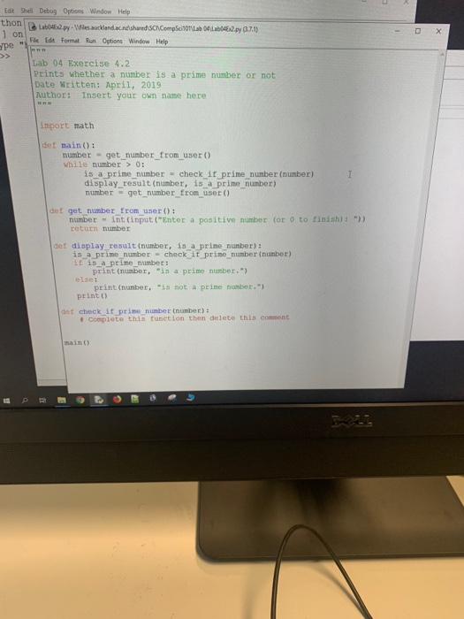 Solved 2019 Semester 1 EXERCISE 4.2 PRIME NUMBERS A prime | Chegg.com