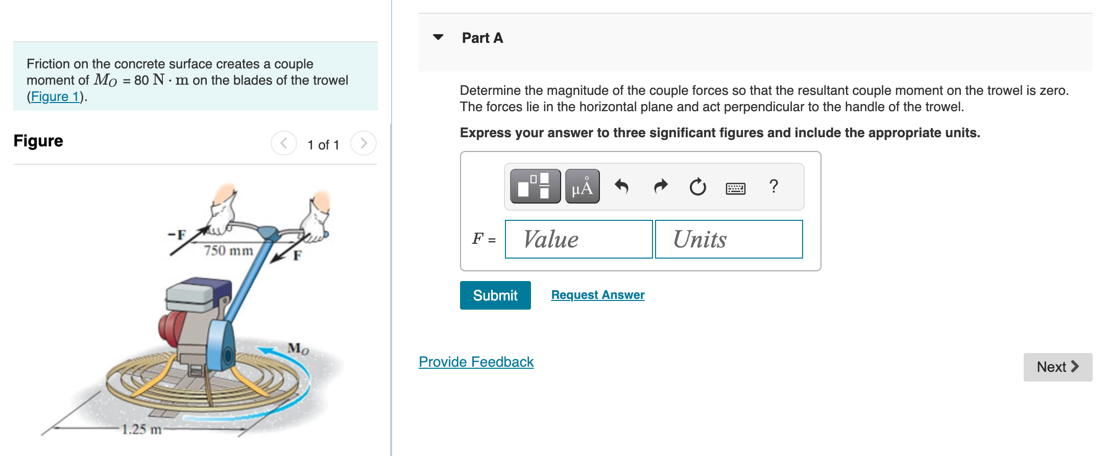 Solved Friction on the concrete surface creates a couple | Chegg.com
