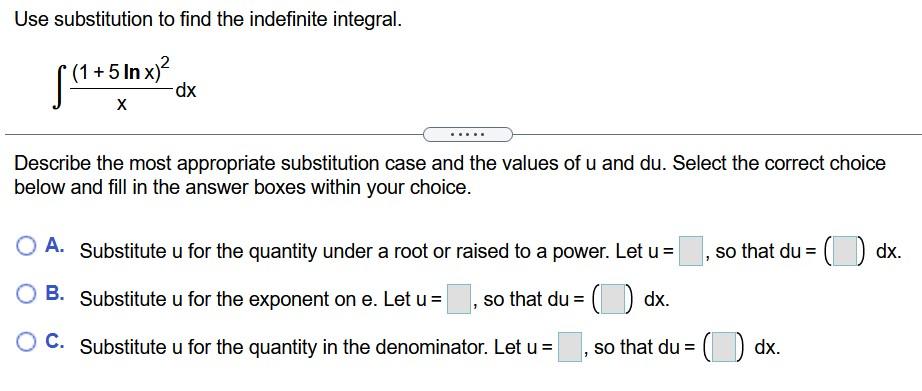 Solved Use substitution to find the indefinite integral. S | Chegg.com