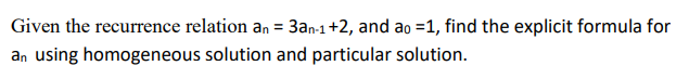 Solved code class="asciimath">Given the recurrence relation | Chegg.com