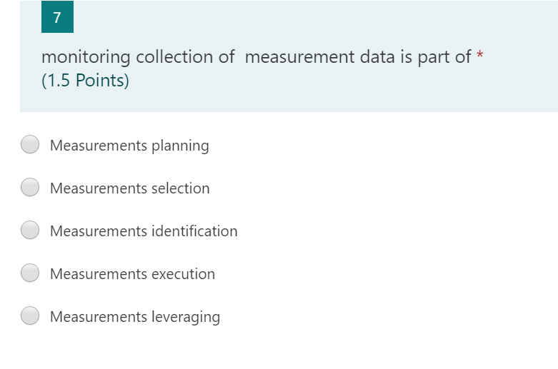 Solved 7 monitoring collection of measurement data is part | Chegg.com