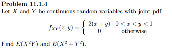 Solved Problem 11 1 4 Let X And Y Be Continuous Random
